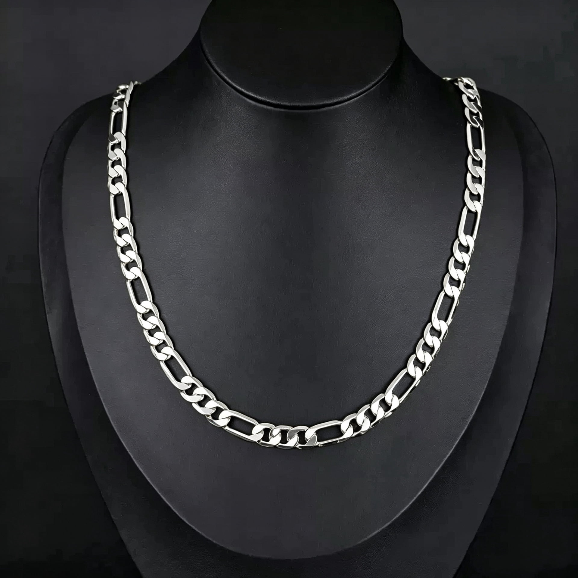 Silver Plated Chain Necklace for Men and Womens 6MM Chain -18 inch(45cm ...