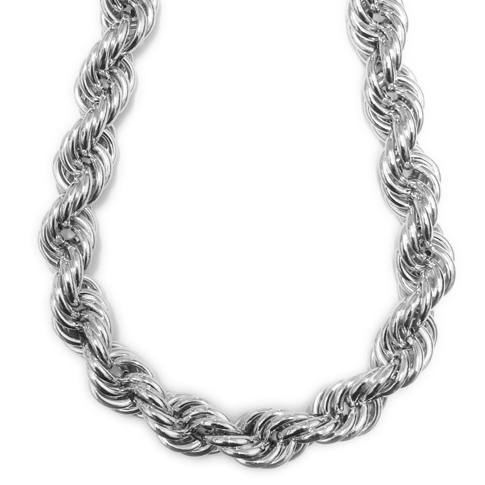 Silver Plated Jumbo Hip Hop Rope Chain 20mm x 30 inches long - Walmart.com
