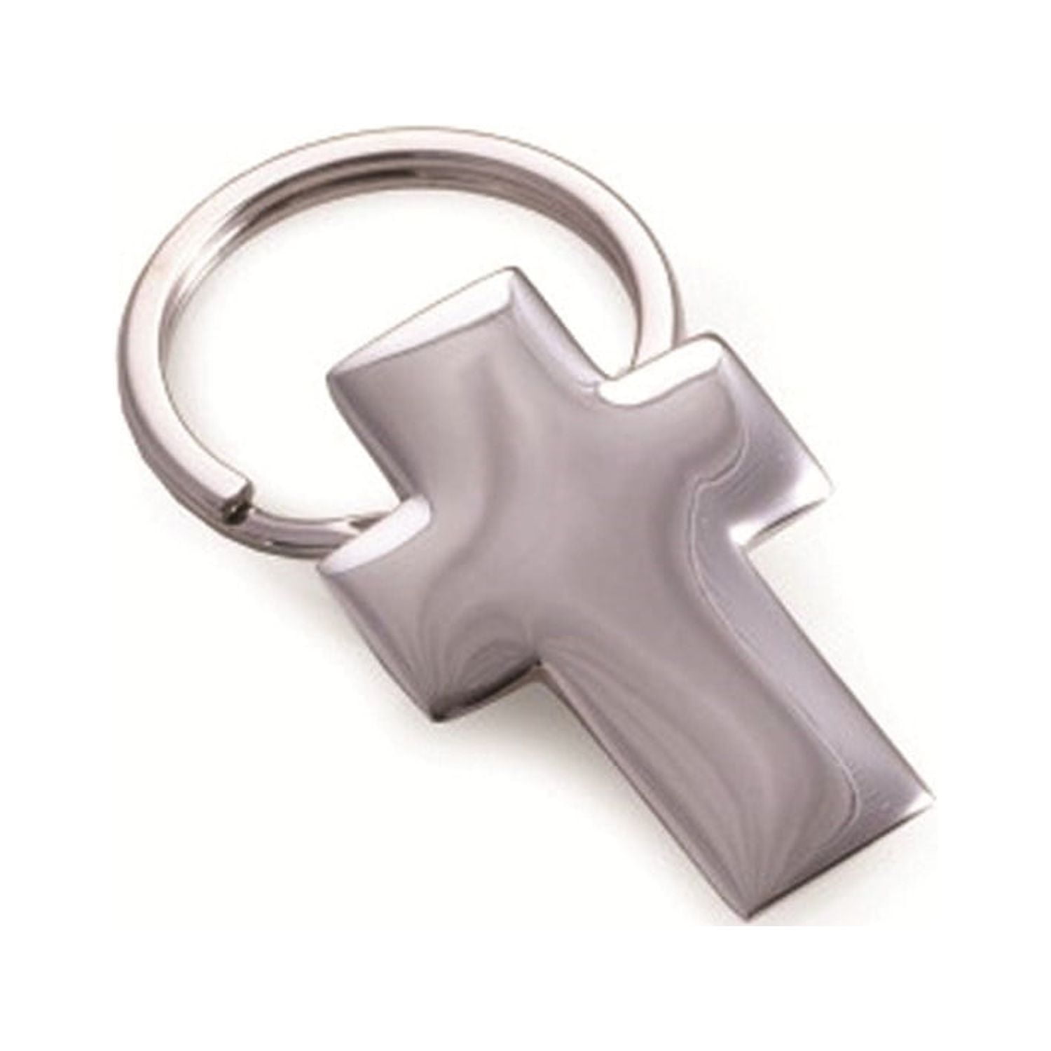 Silver Plated Key Ring with Cross. - Walmart Business Supplies