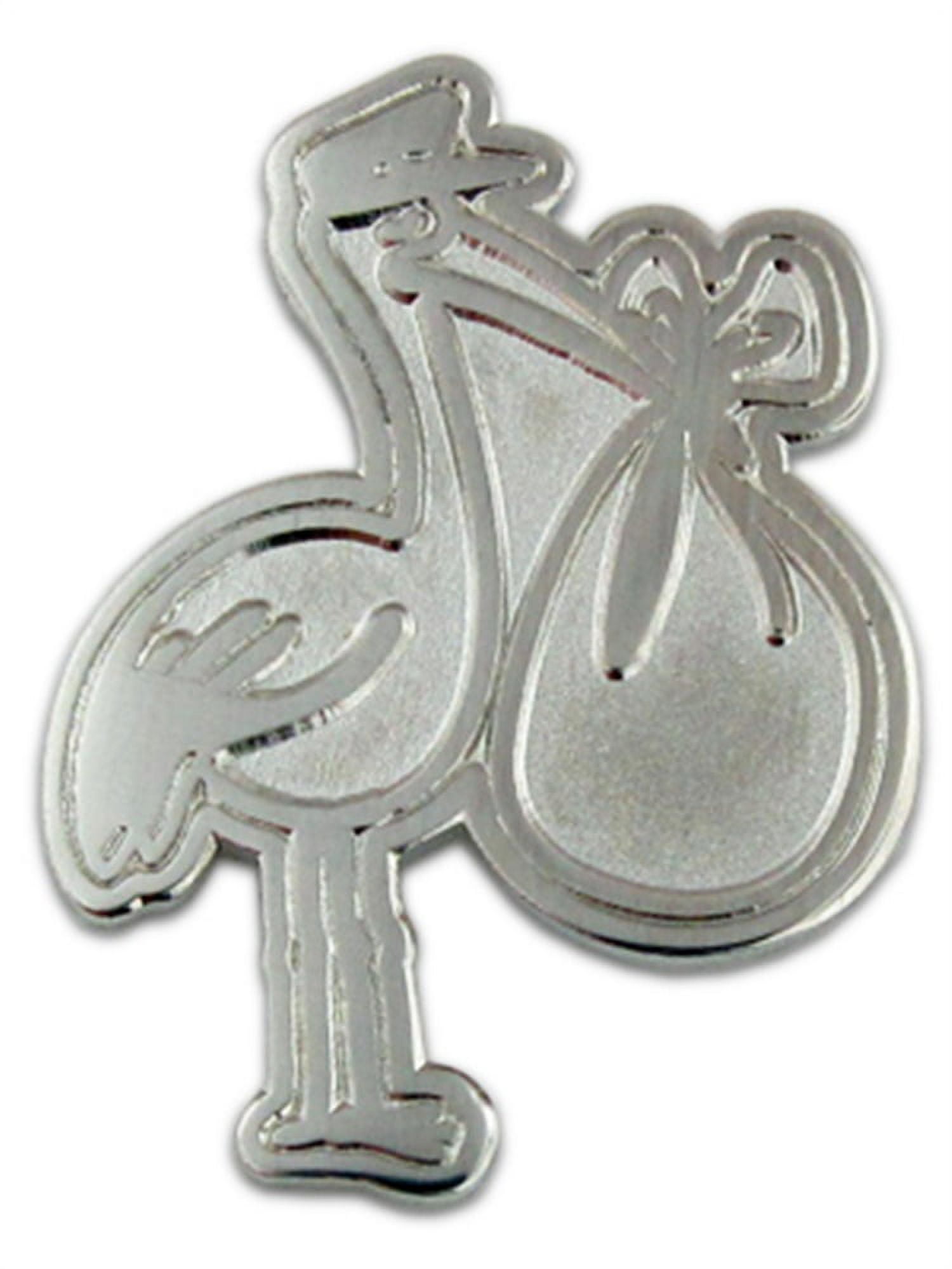 Silver Plated Stork Baby Shower Lapel Pin - Walmart.com