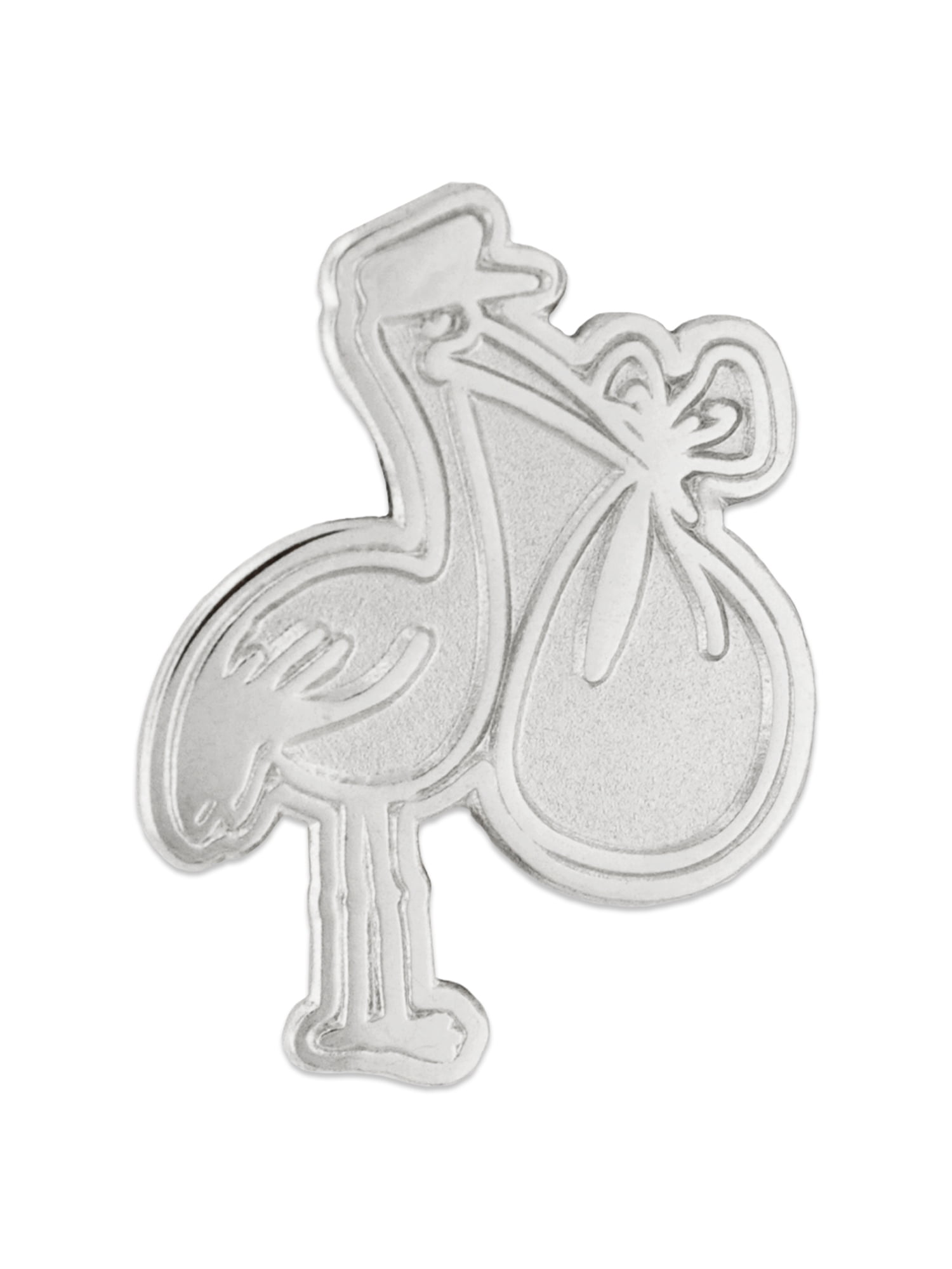 Silver Plated Stork Baby Shower Lapel Pin - Walmart.com
