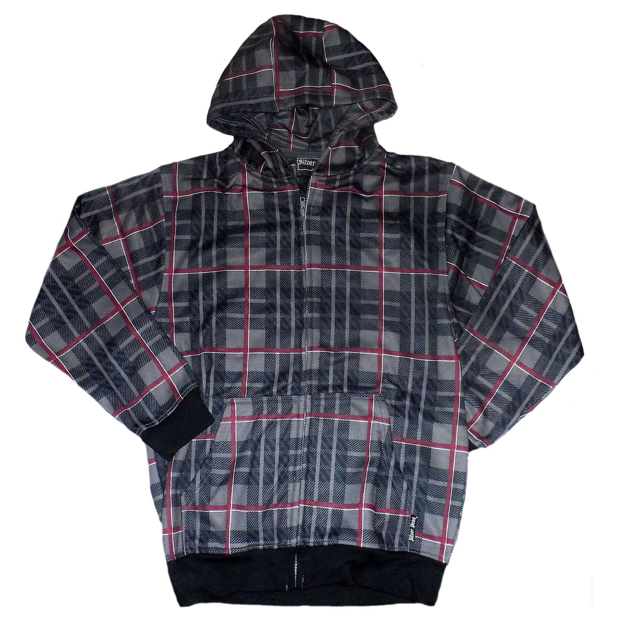 Silver Point Big Boy's Full Zipper Hooded Plaid Jacket Size M (10-12 ...