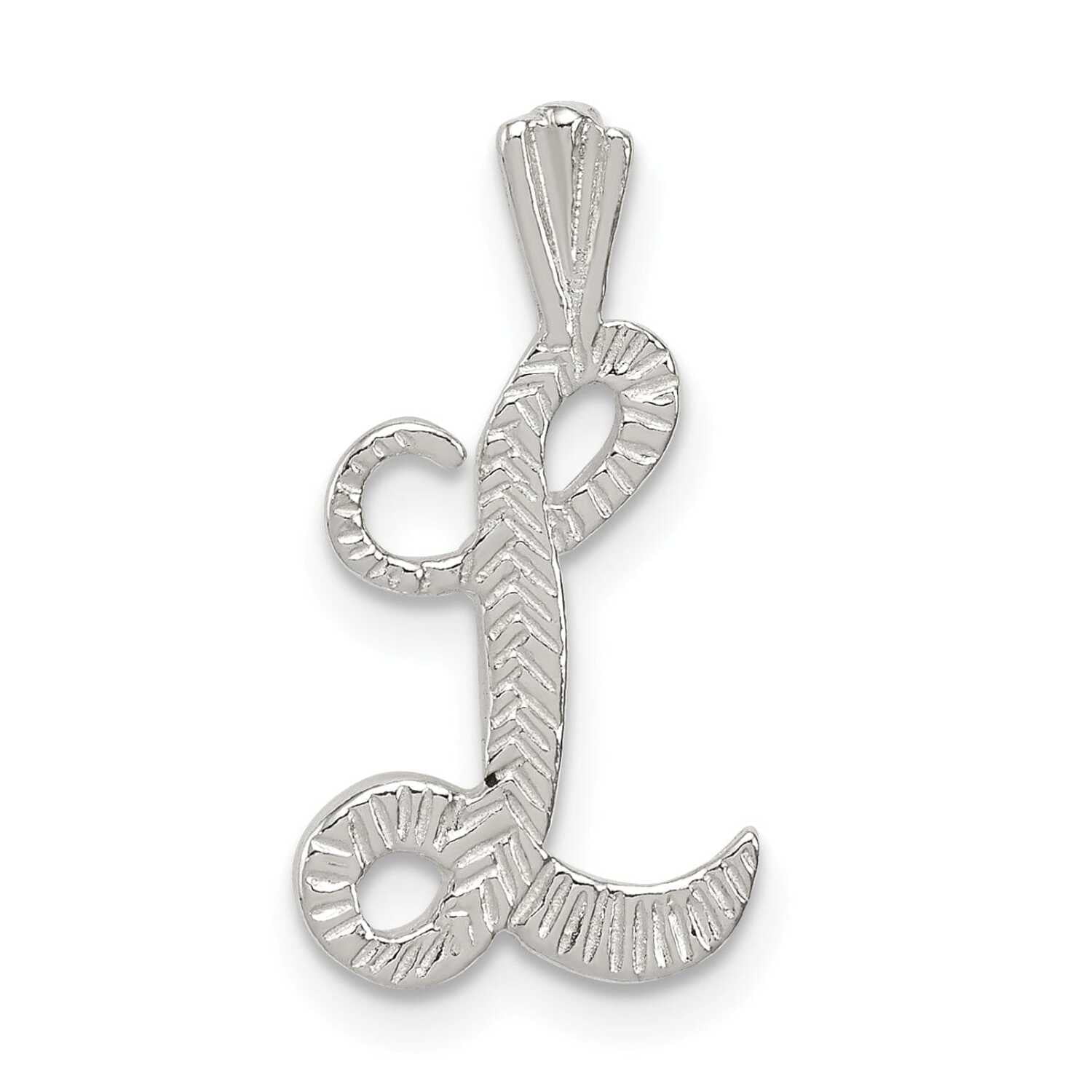 Silver Polished Textured Letter L Charm Pendant - Walmart Business Supplies