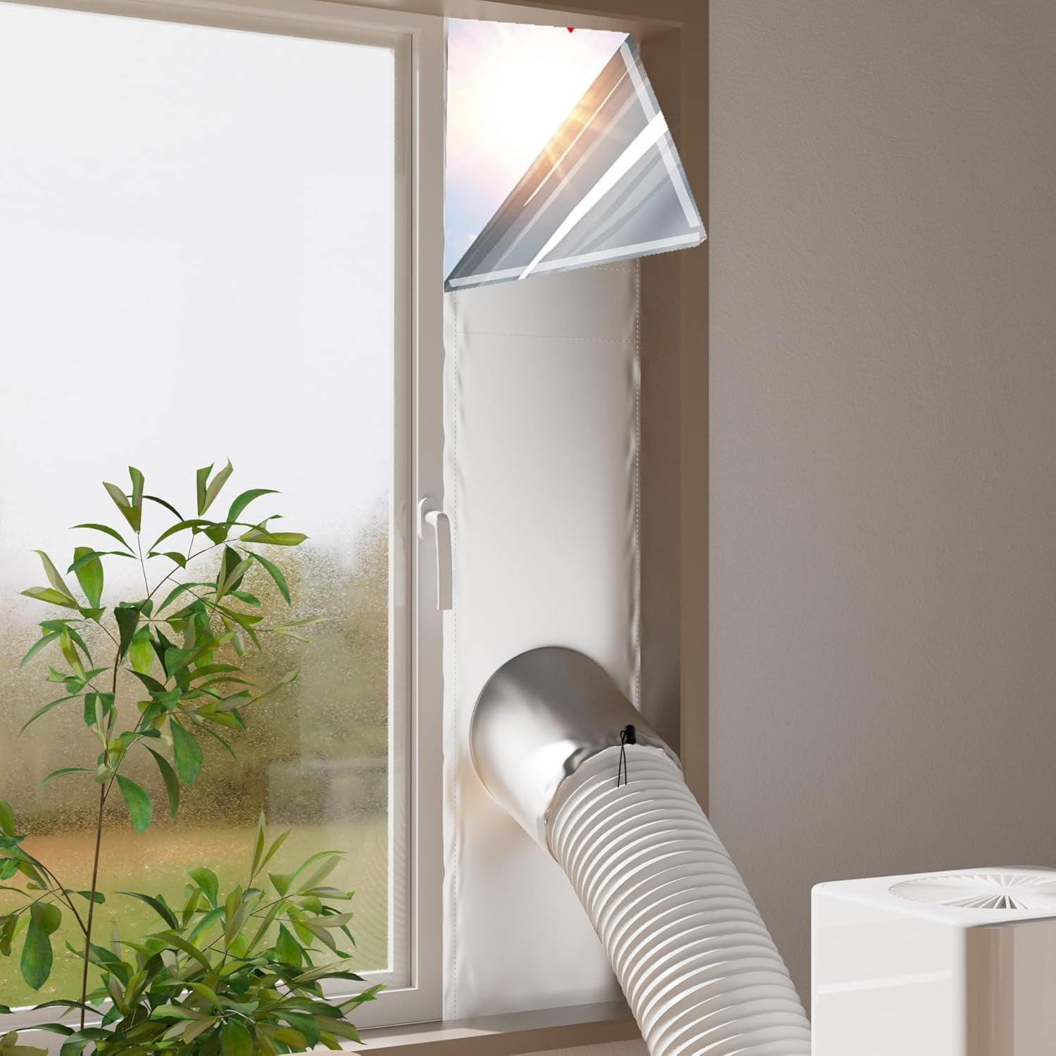 Silver Portable Air Conditioner Window Seal Kit - 【30% Sunshade Heat ...