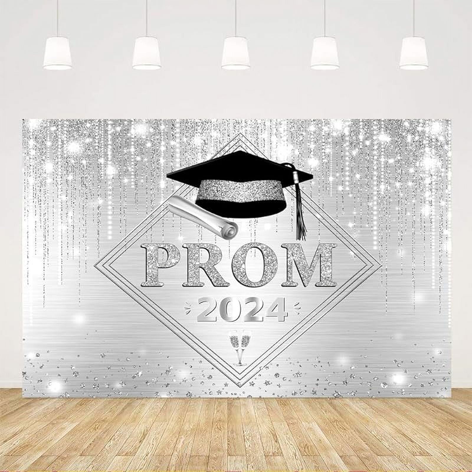 Silver Prom 2024 Backdrop 7x5ft Glitter Bokeh Prom Decorations for 2024 ...
