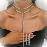 Silver Prom Jewelry Set for Women Silver Wedding Necklace Bracelet and ...