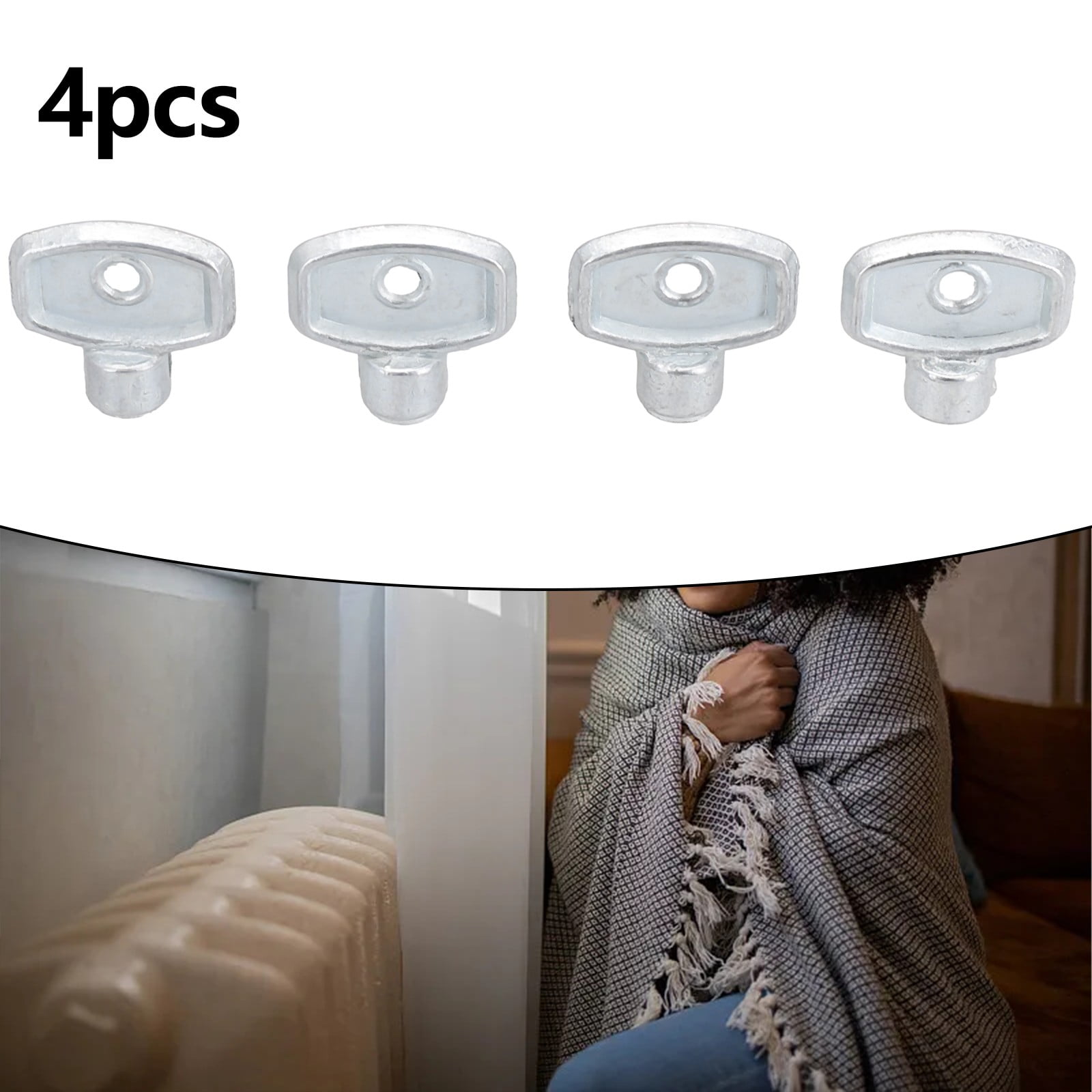 Silver Radiator Vent Wrench Set,4 Piece 5mm Square Bleed Key for German ...