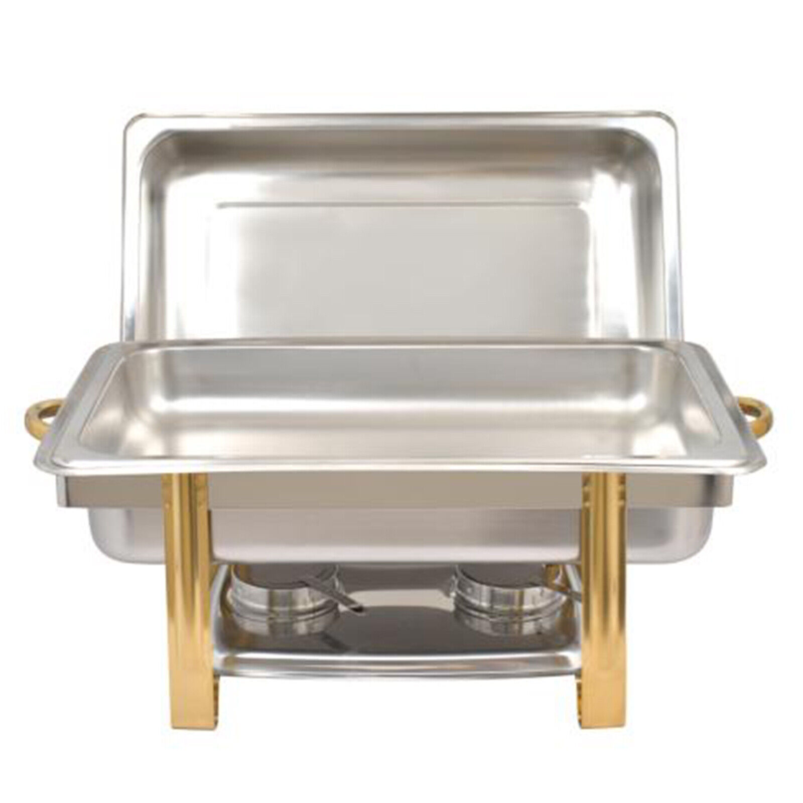 Silver Rectangle Food Warmer Stainless Chafing Dish Buffet Trays W ...