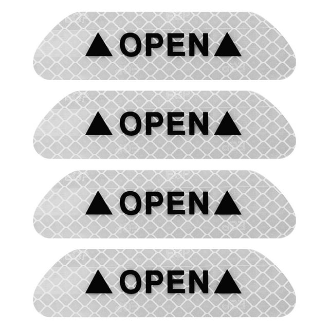 Silver - Reflective Car Sticker Safety Open Warning Reflector Decal For ...