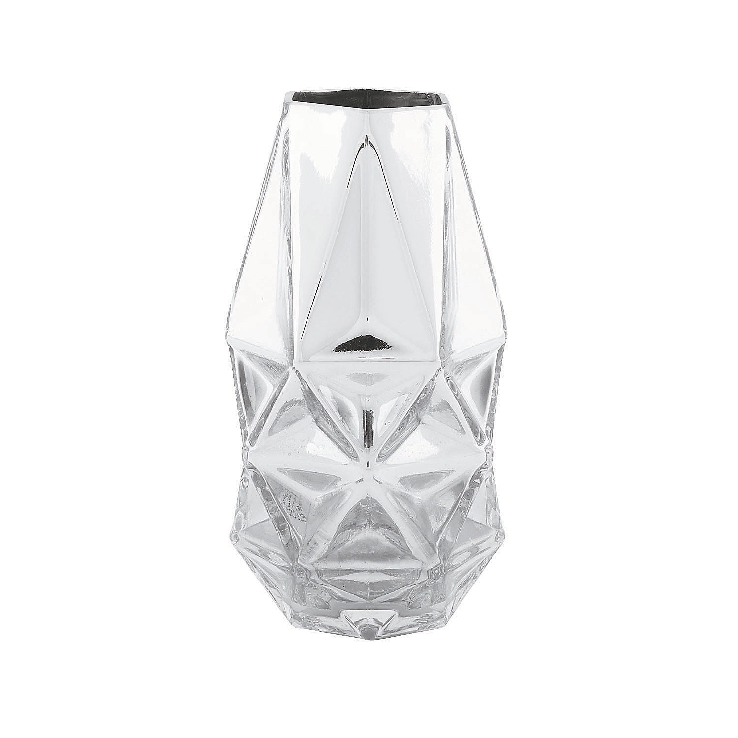 Silver Reflective Geometric Vase 10.5In - Home Decor - 1 Piece ...