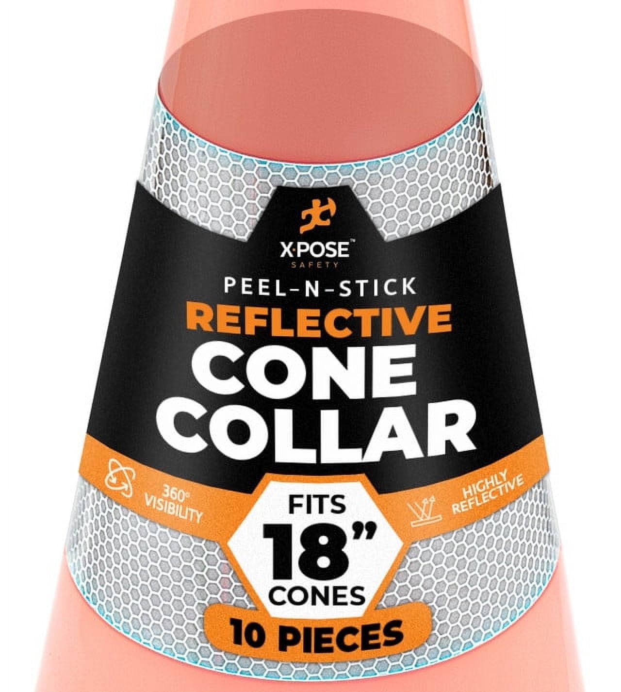 White + HIP Reflector Tape Cone Collar Set for Orange Traffic Cones ...