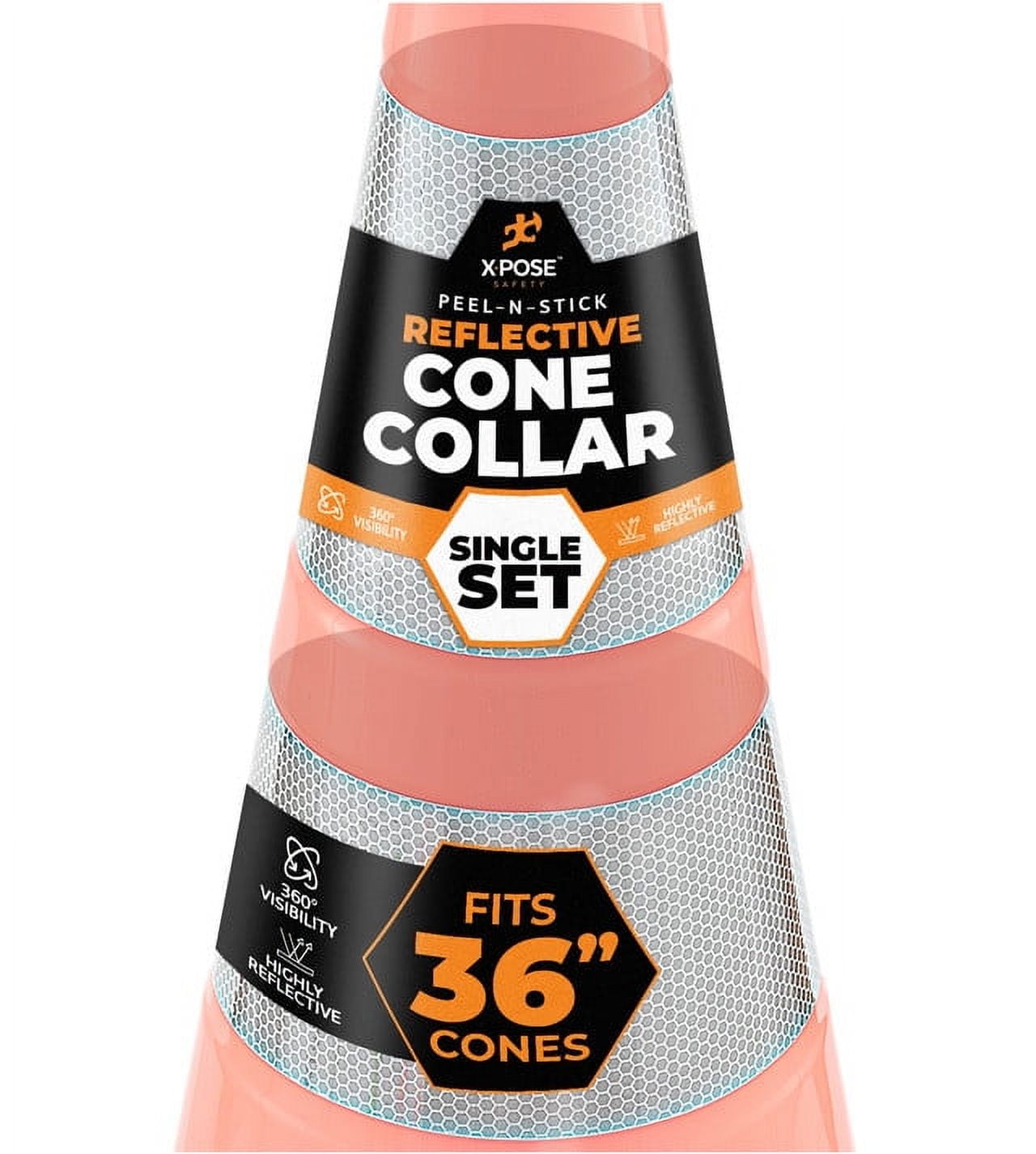 Silver Reflector Tape Cone Collar Set for Orange Traffic Cones - 4 Inch ...