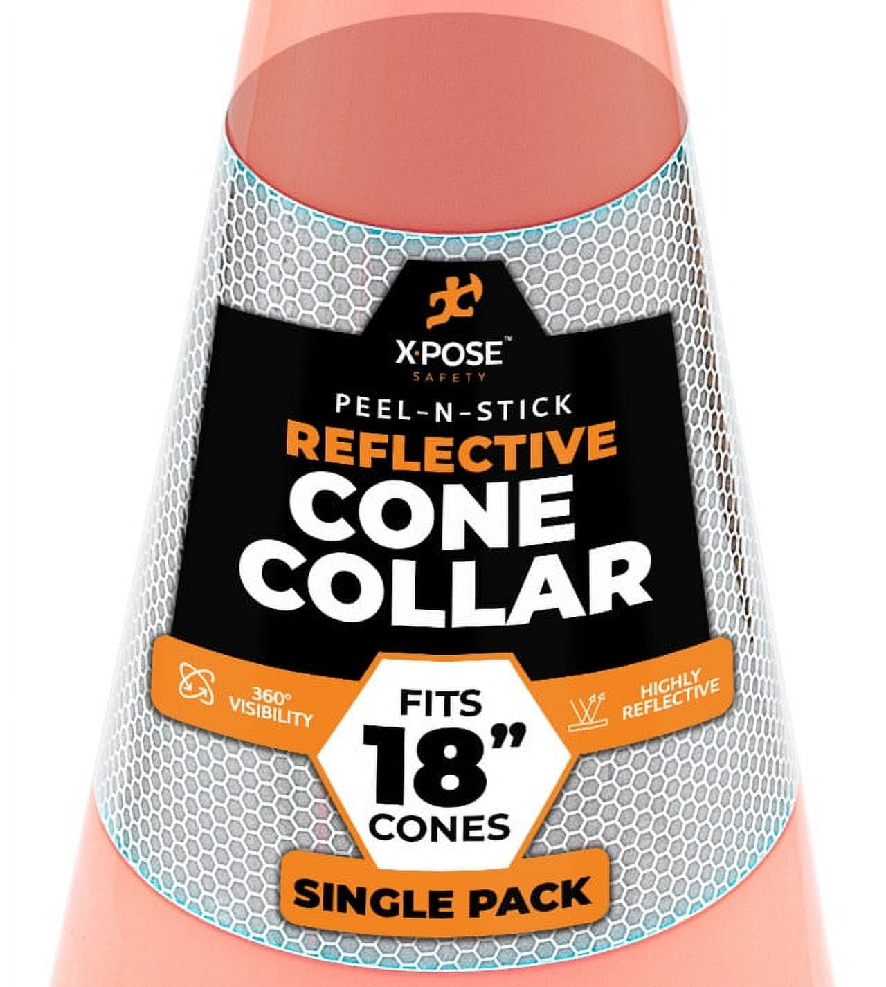 White + HIP Reflector Tape Cone Collar Set for Orange Traffic Cones - 6 ...