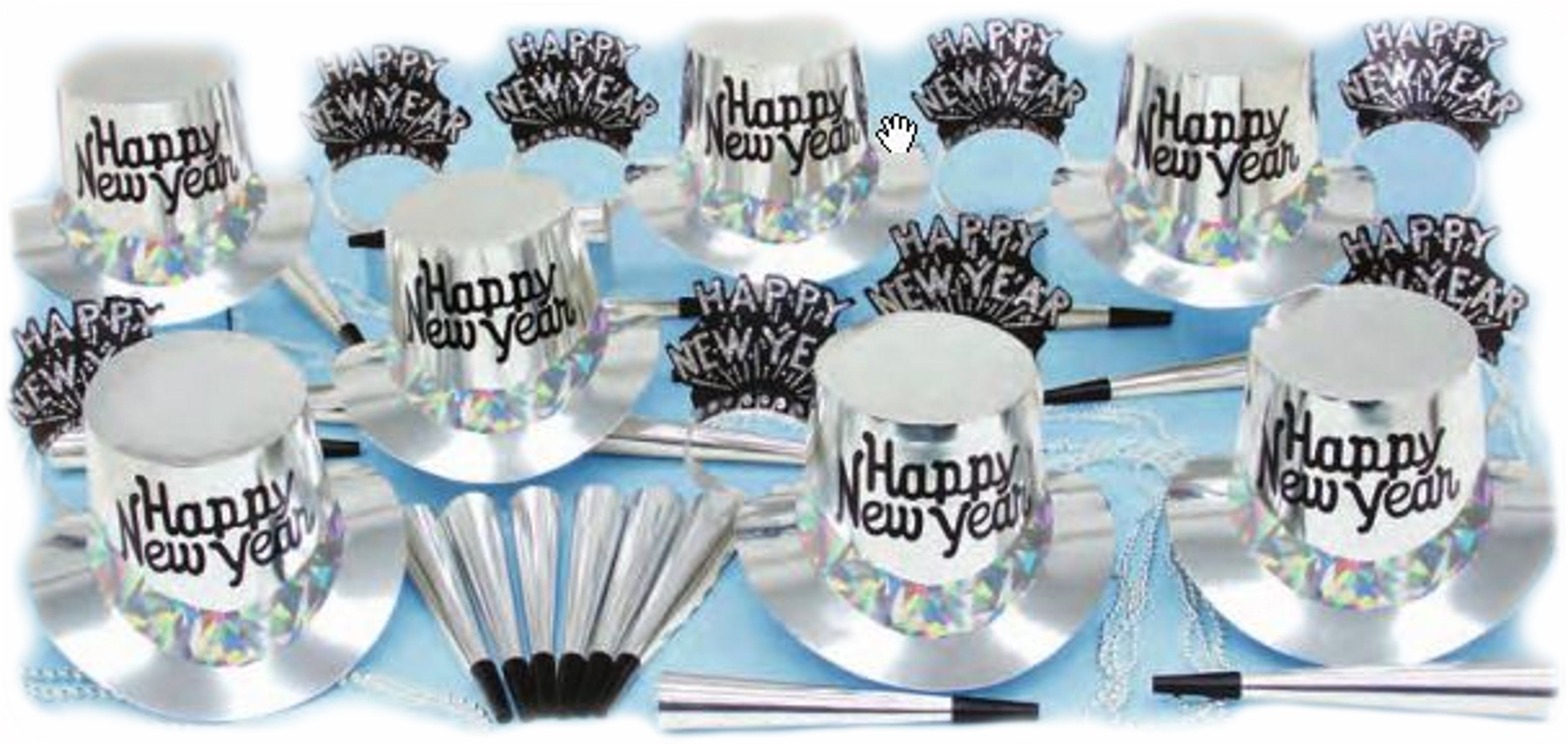 Silver Regal Happy New Year Party Kit for 25 Guests - Walmart.com