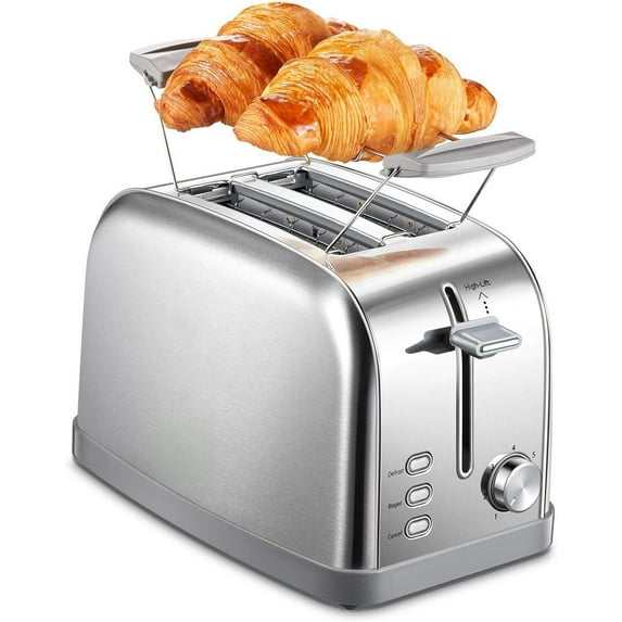Silver Retro 2-Slice Stainless Steel Bagel Toaster – 2 Extra Wide Slots ...
