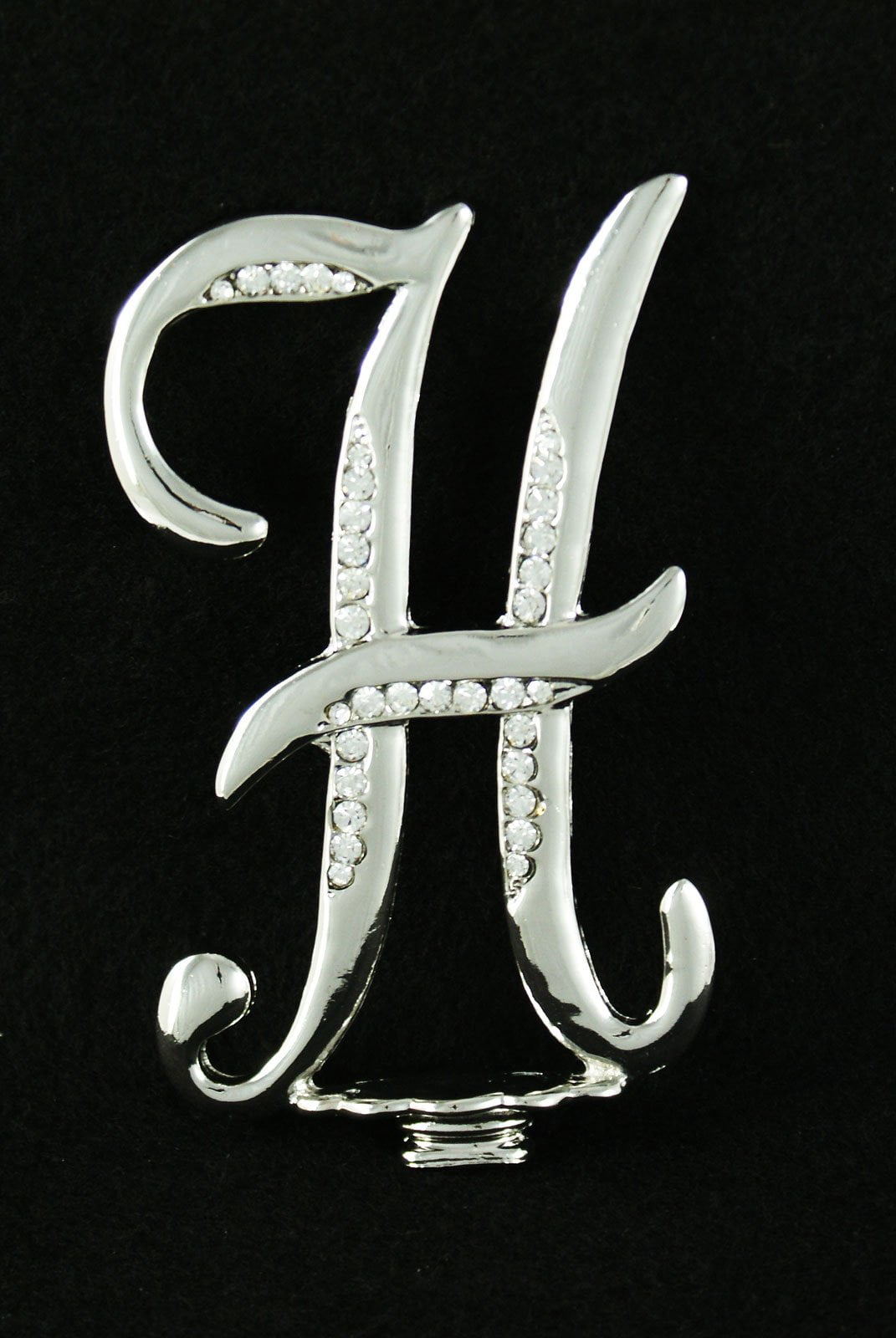 Silver Rhinestone Monogram Wedding Cake Topper Top Letter Initial"H ...