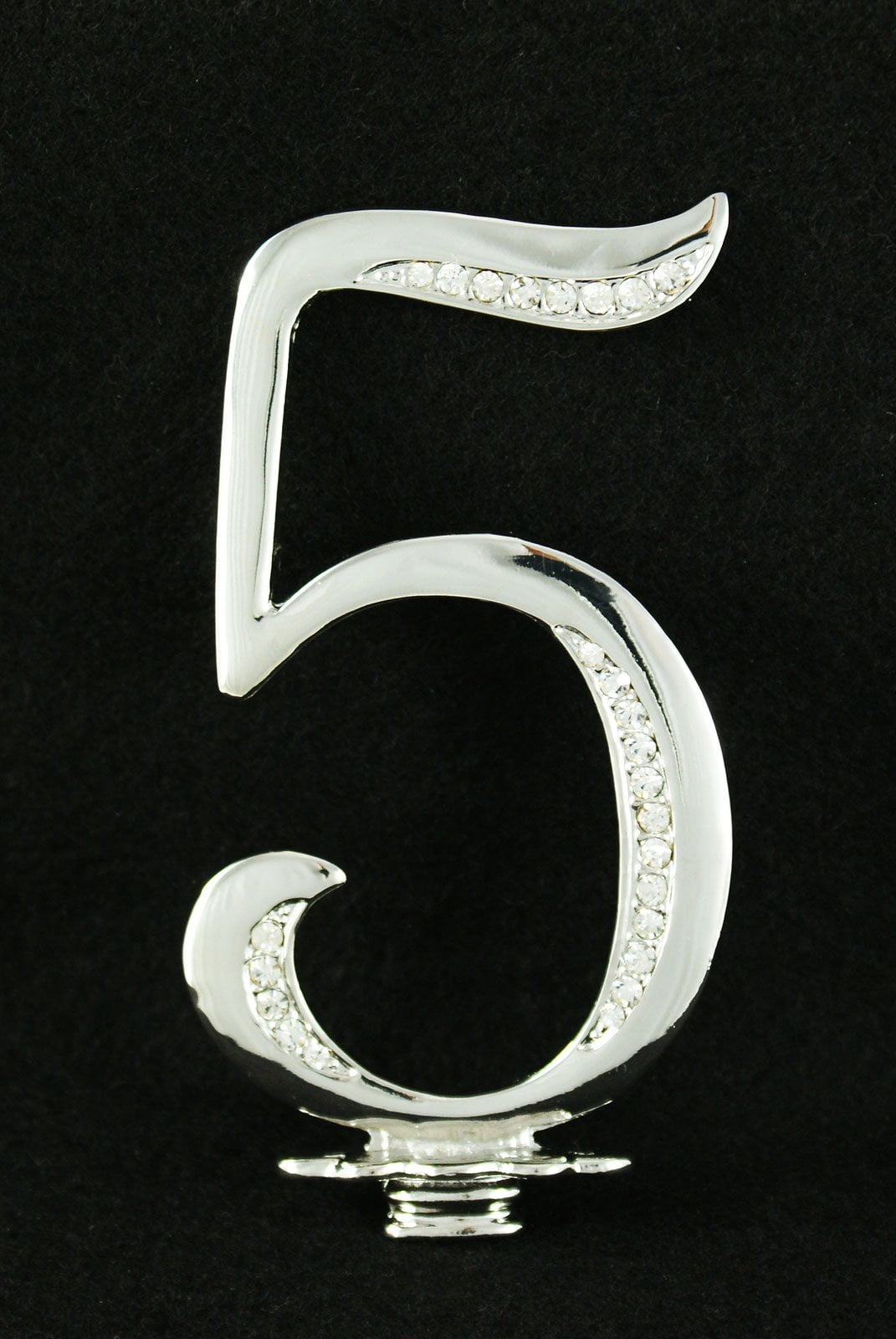 Silver Rhinestone Monogram Wedding Cake Topper Top Letter Number"5 ...