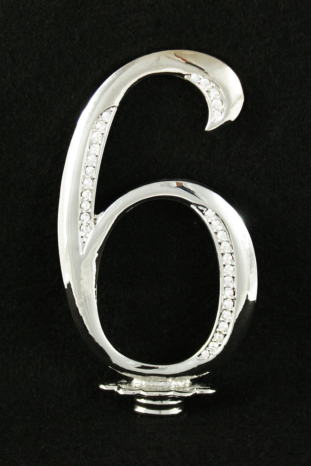 Silver Rhinestone Monogram Wedding Cake Topper Top Letter Number"6 ...