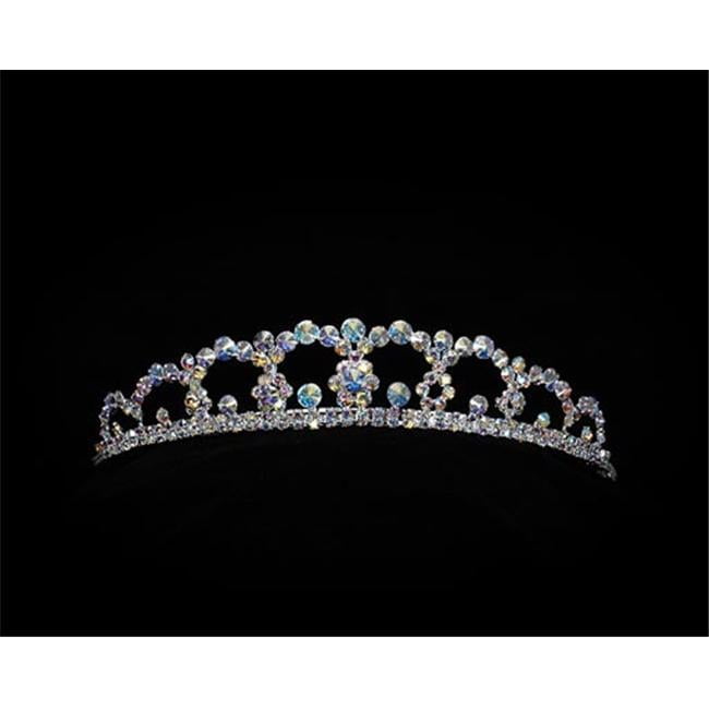 Silver Rhinestone Tiara - AB Stone - Walmart.com