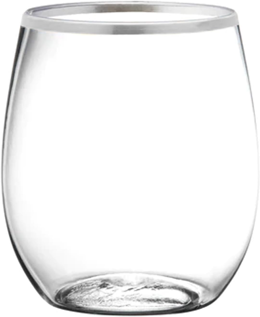 Silver Rim Plastic Wine Glasses Goblet 12 oz - Goblet Perfect For ...