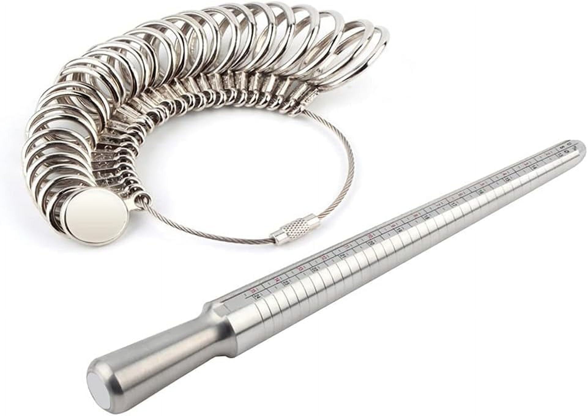 Finger Gauge, Silver Ring-Sizer Gauge Tool Finger Sizing Measuring ...