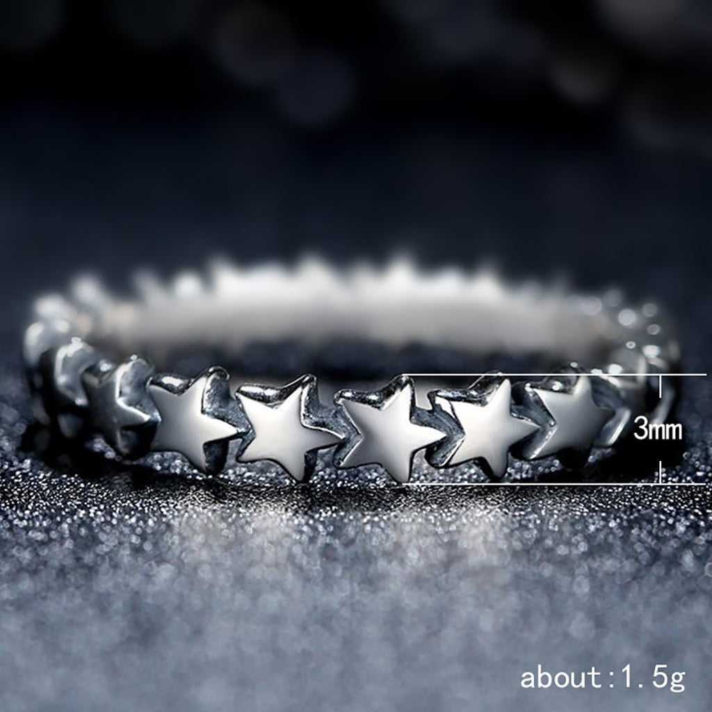 Silver Rings Jewelry 2019 Five-Pointed Star Ring Finger Ring for Women ...