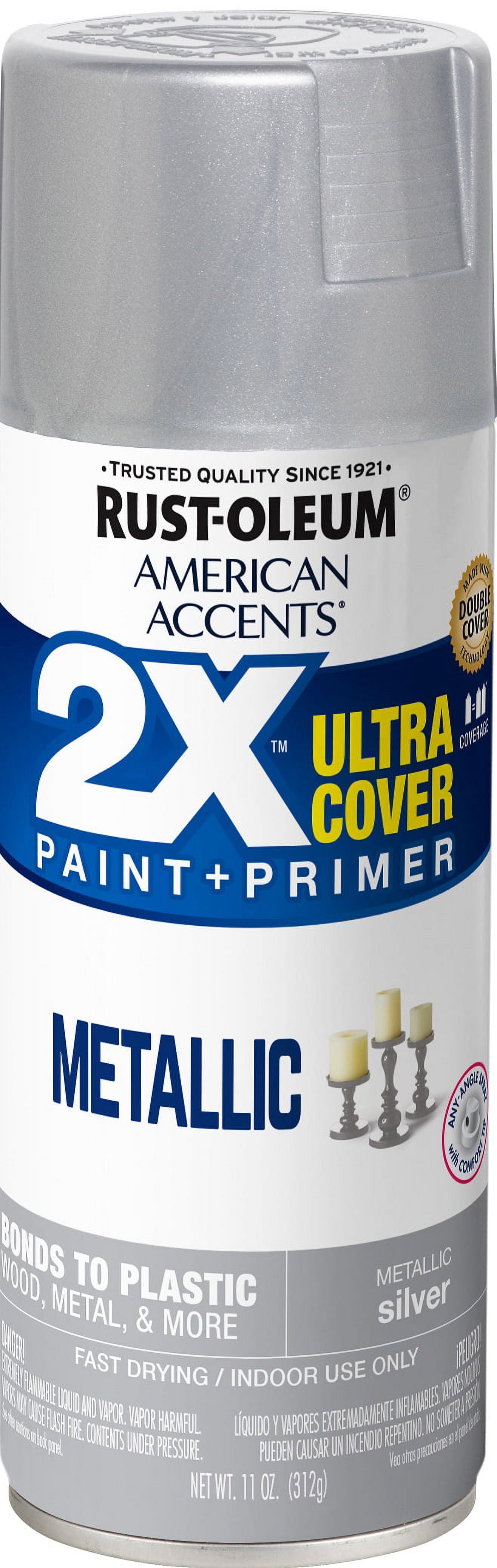 Silver, Rust-Oleum American Accents 2X Ultra Cover Metallic Spray Paint ...