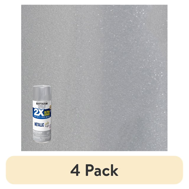 (4 pack) Silver, Rust-Oleum American Accents 2X Ultra Cover Metallic ...