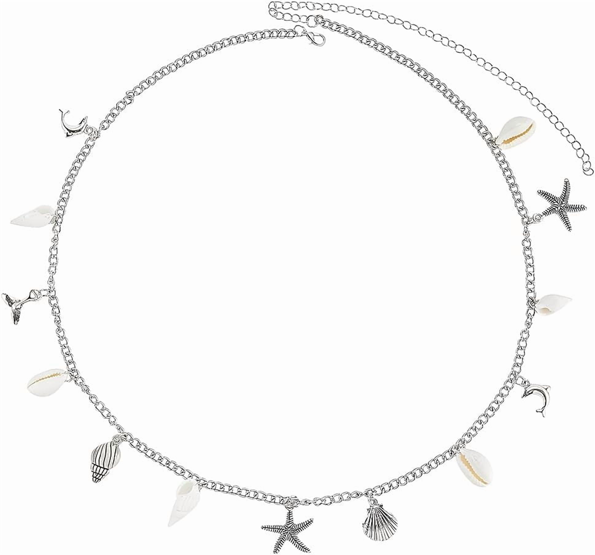 Silver Sea Shell Body Chain Alloy Boho Summer Ocean Fish Starfish ...