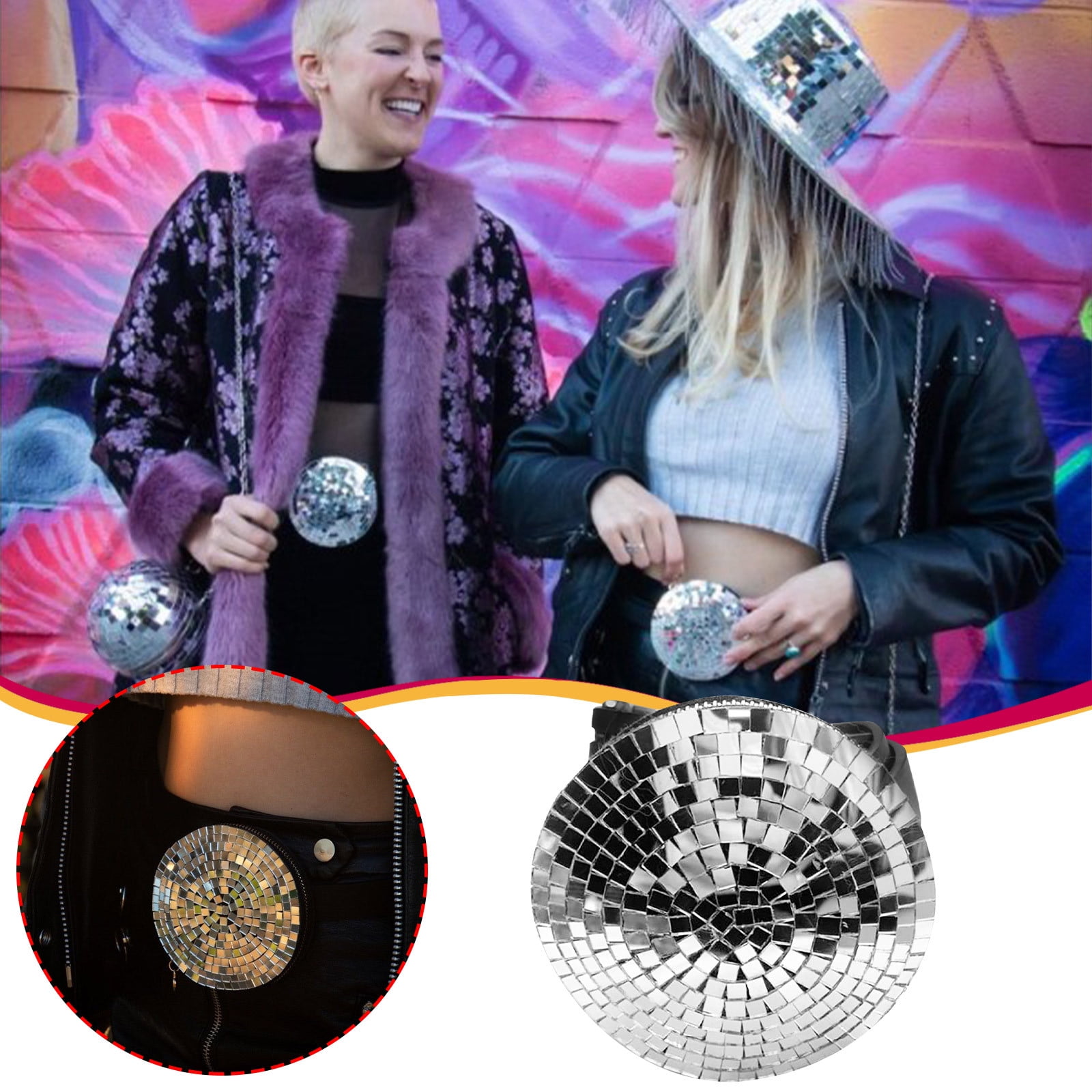 Silver Sequin Fanny Pack For Women Small Cute Festival Bagdisco Waist Bag Is A Must Have For