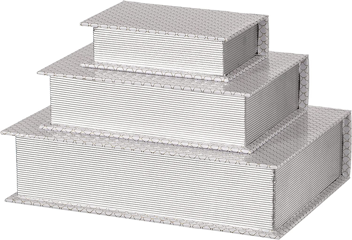 Silver Set of 3 Velvet Vintage Storage Wooden Antique Classic ...