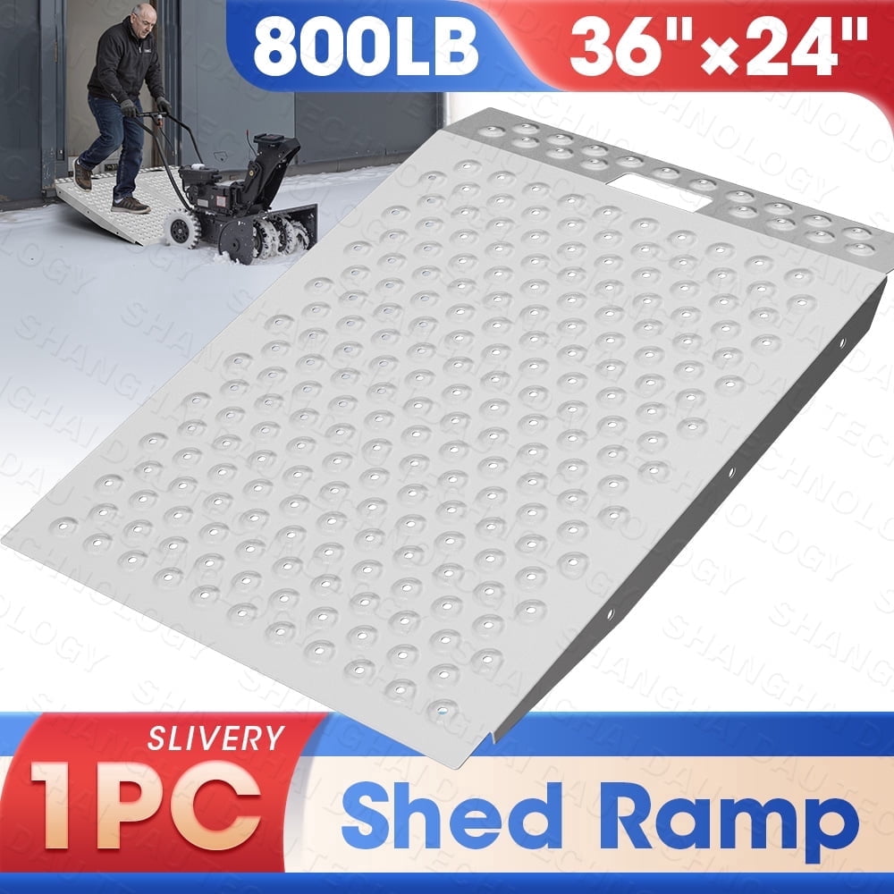 Silver Shed Ramp for Riding Mower Anti-Slip Punch Plate Ramp for ATV ...