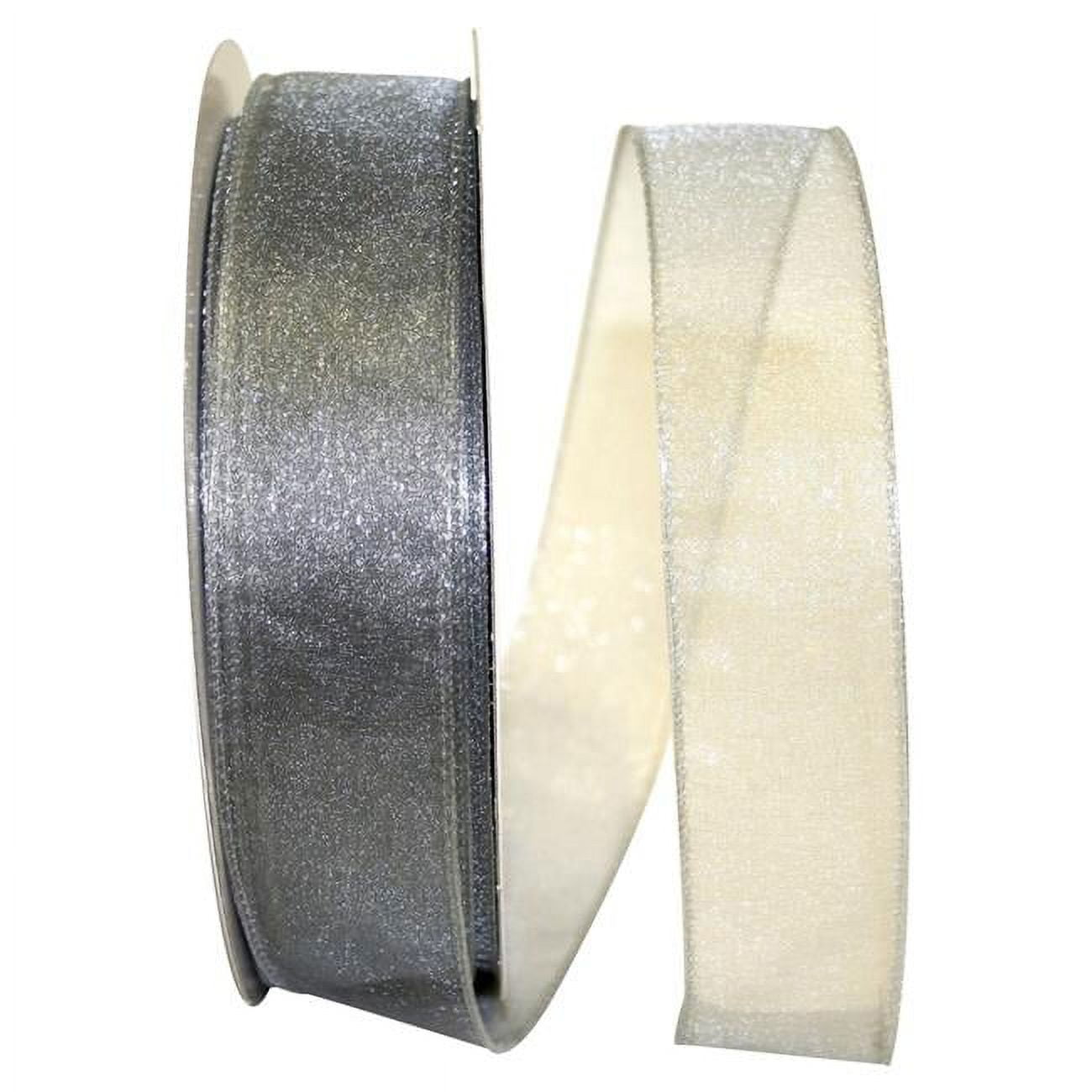 Silver Sheer Essence Wired Ribbon - Walmart.com