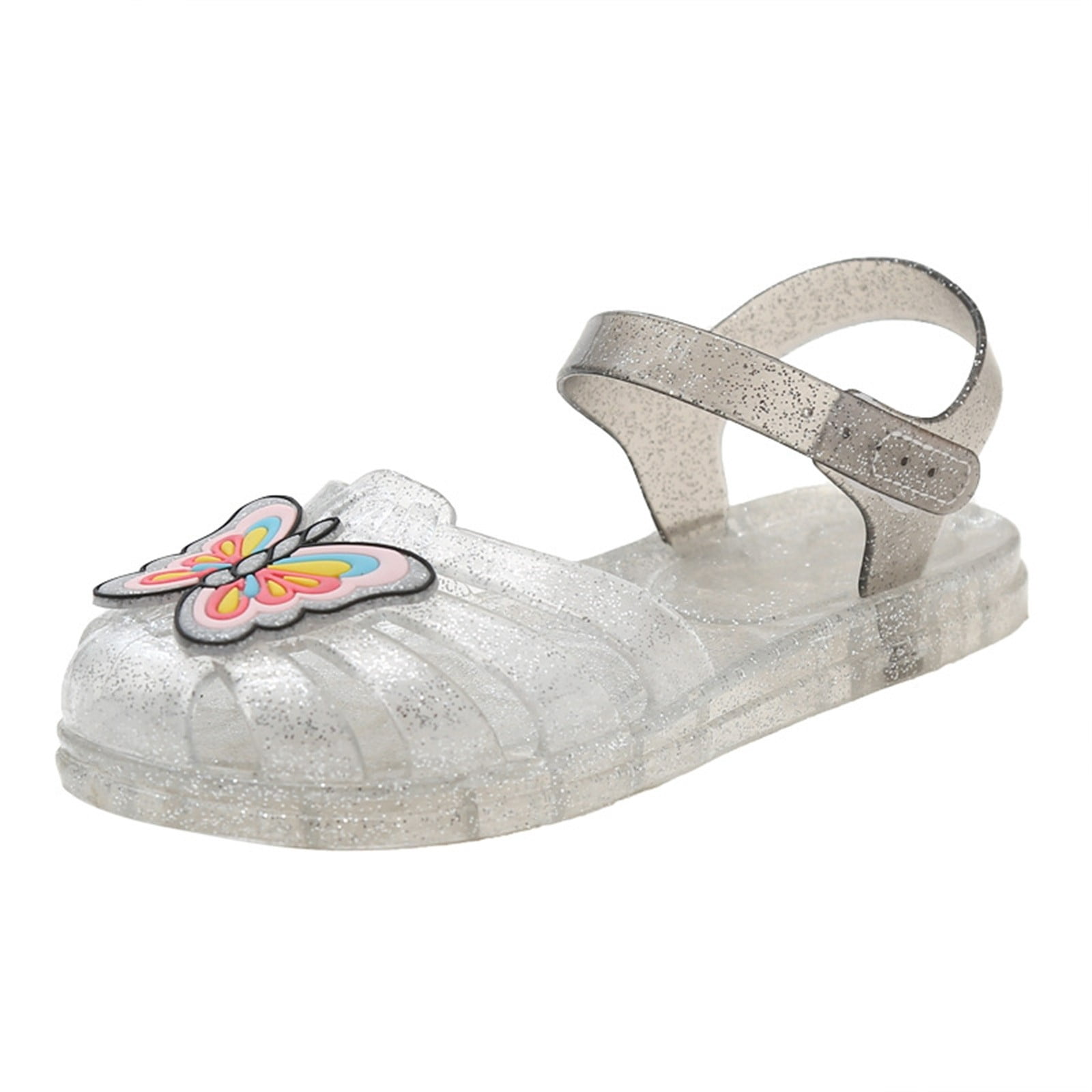 Silver Shimmering Water Shoes For Girls With Bow Design And Flexible ...