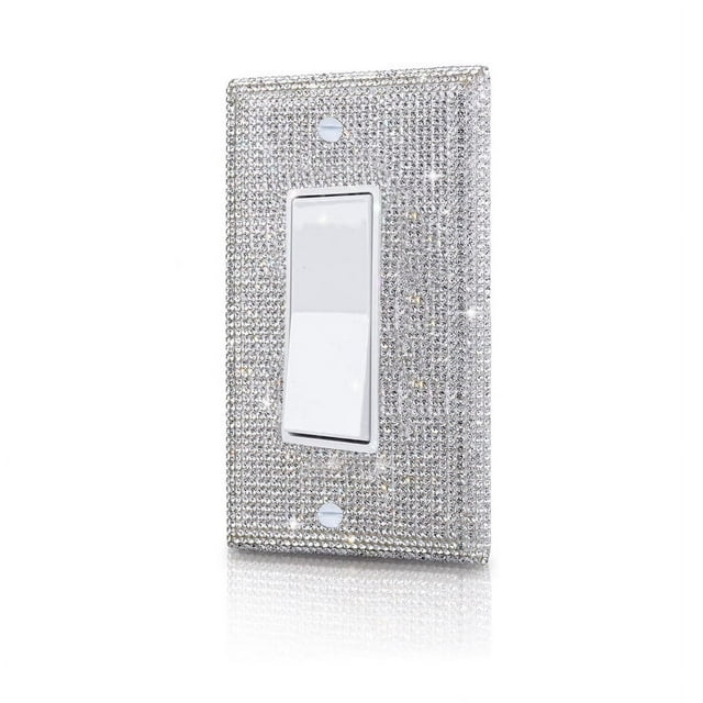 Silver Shiny Silver Rhinestones Wall Plates Light Switch Cover ...