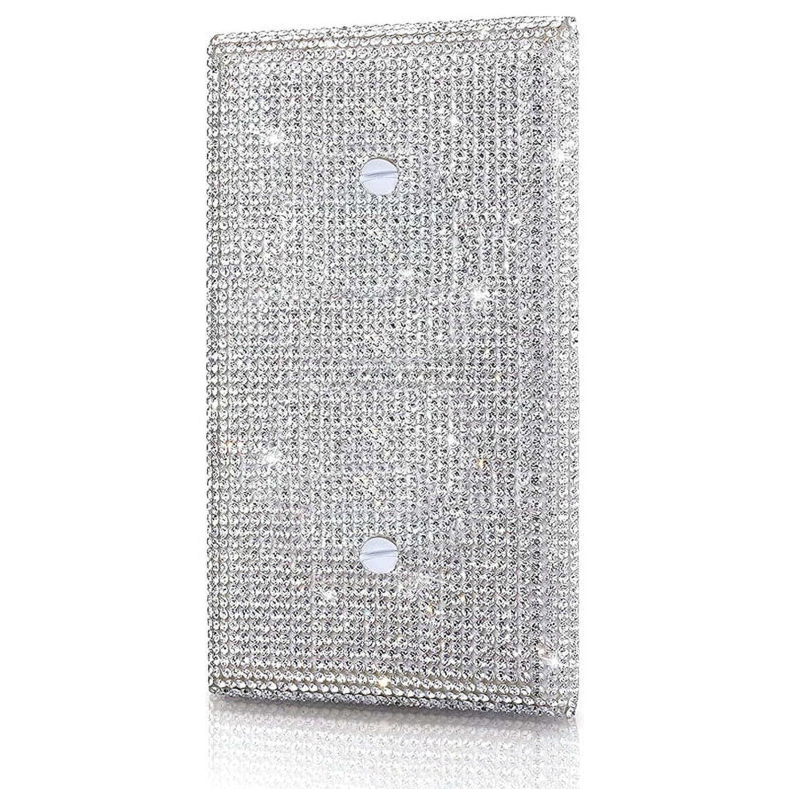 Silver Shiny Silver Rhinestones Wall Plates Light Switch Cover Plate ...