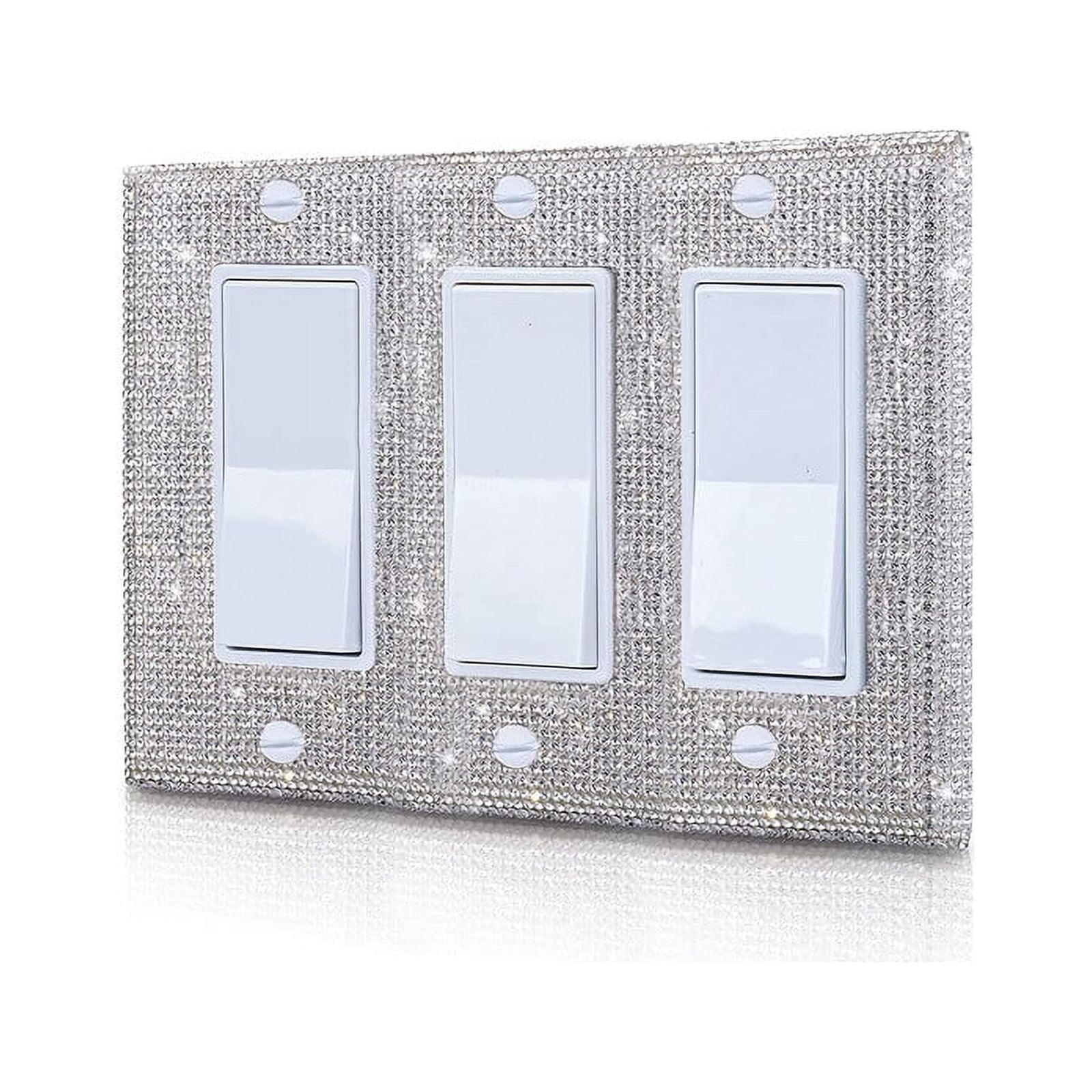 Silver Shiny Silver Rhinestones Wall Plates Light Switch Cover Plate ...