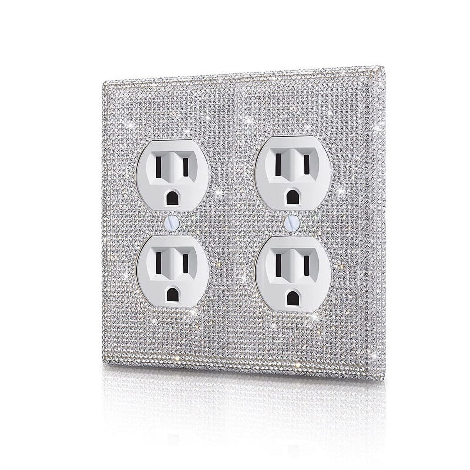 Silver Shiny Silver Rhinestones Wall Plates Light Switch Cover Plate ...