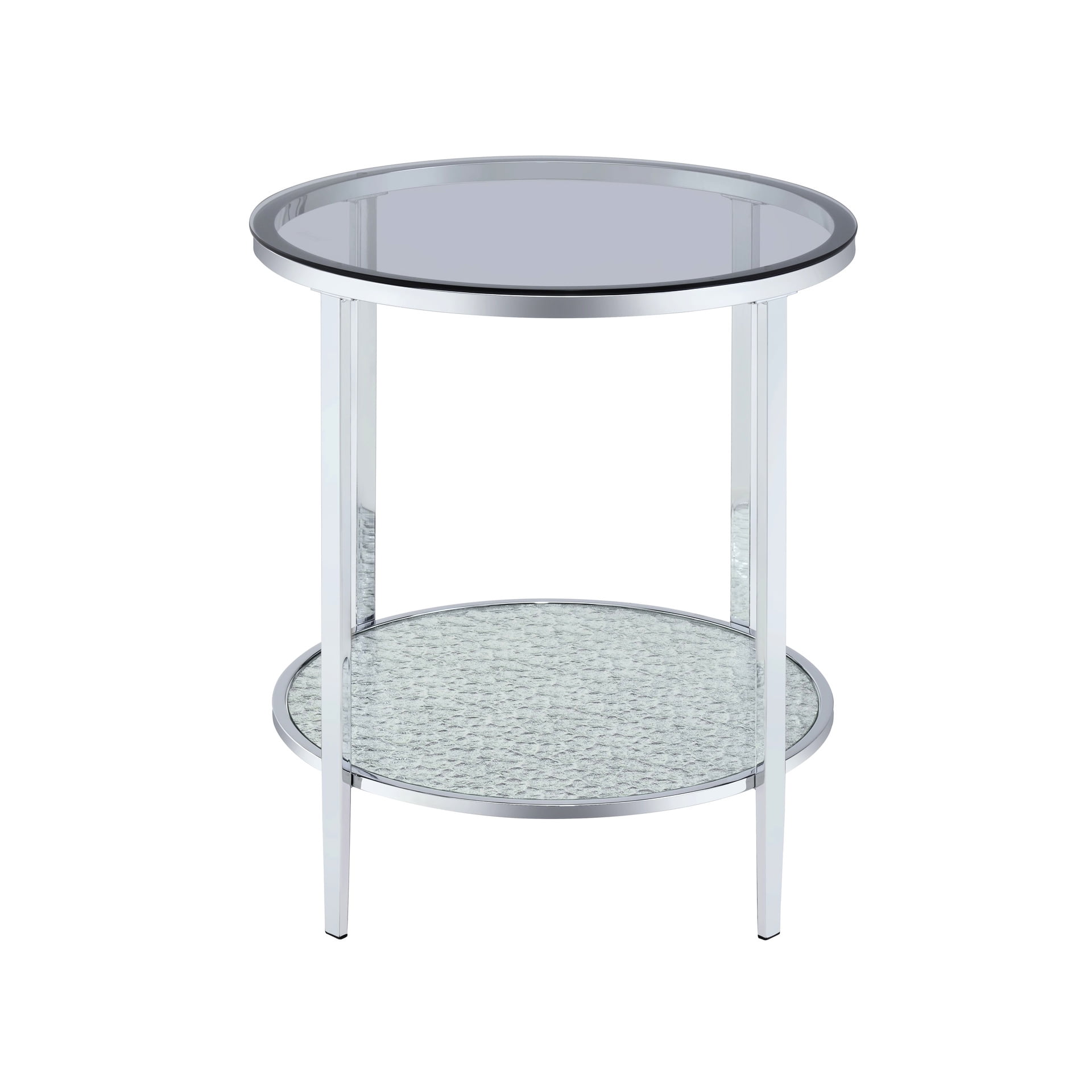 Silver Side Table, Base And Tempered Glass, Mirror, All Assembly Tools ...