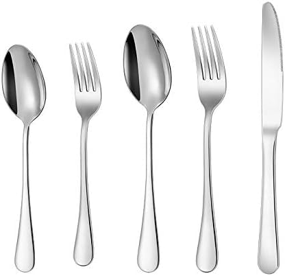 Silver Silverware Set Flatware Set 304 Stainless Steel Mirror Polished ...