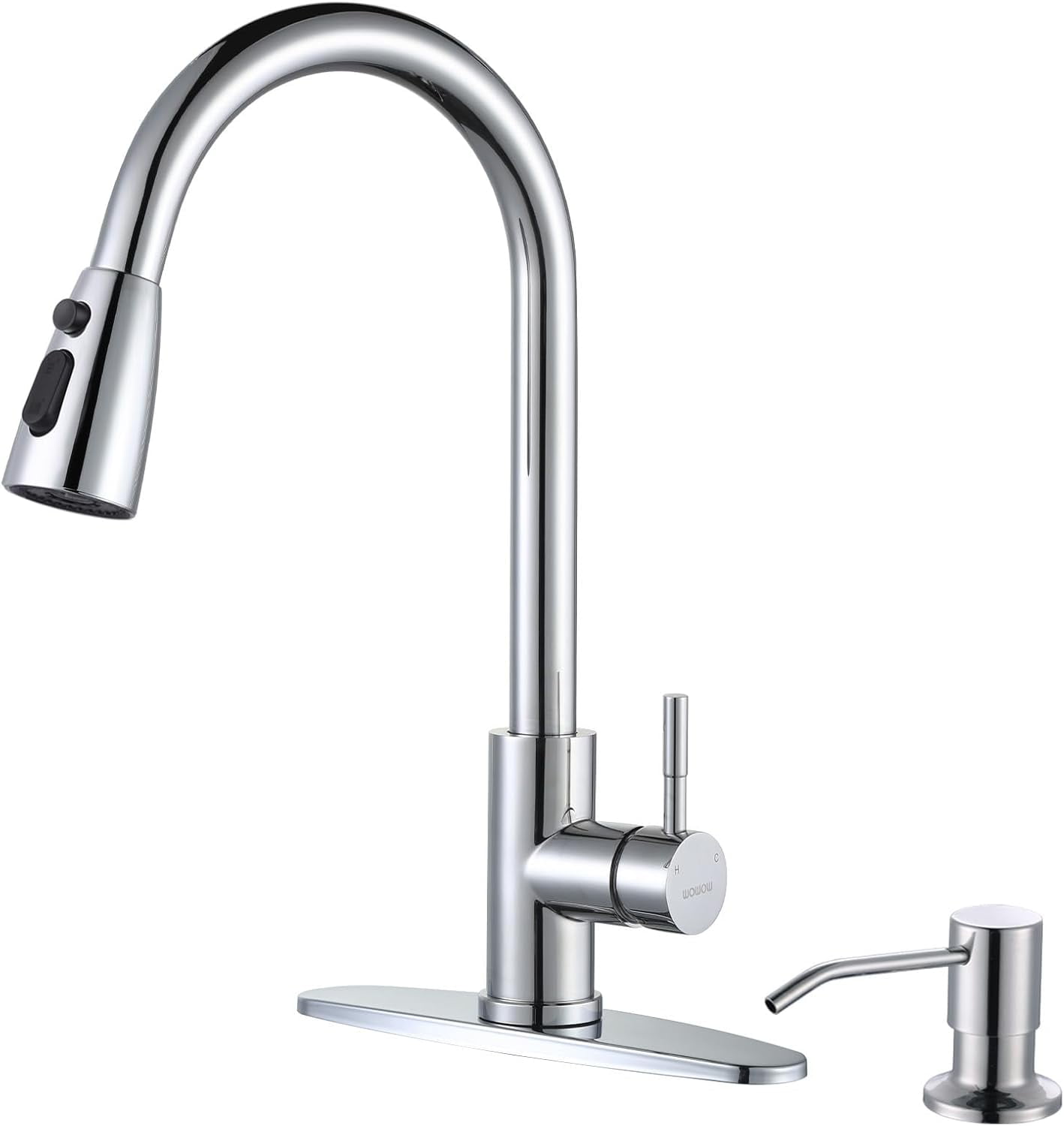 Silver Sink, Home Kitchen Tap featuring Soap Dispenser, Stainless Steel ...