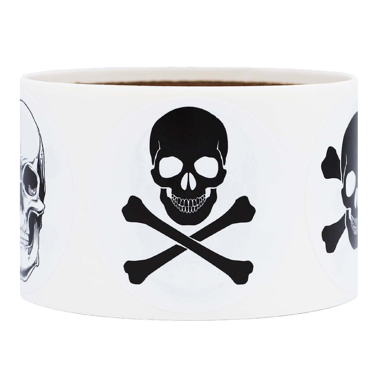 Silver Skull and Crossbones Stickers | 2" Inches Round - 100 Pack ...