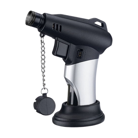 Silver Slim Refillable Torch Lighter With Safe Lock Mechanism And ...