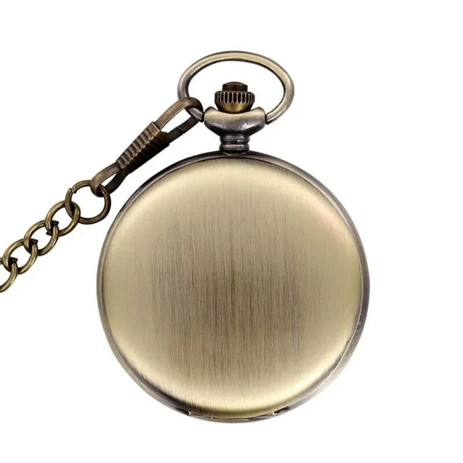 Silver Smooth Quartz Pocket Watch Mens Womens Necklace Clock Metal ...