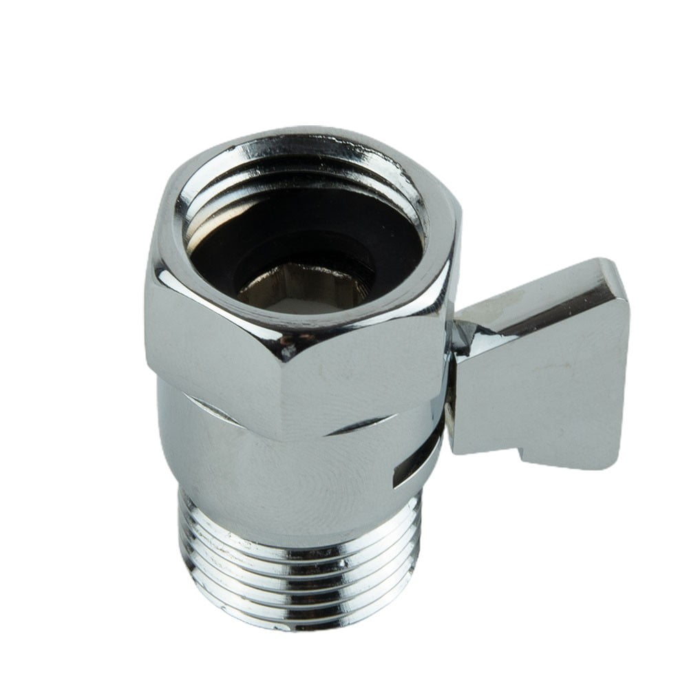 Silver Solid Brass Flow Quick Control Shut-OFF Valve Shower Head Water ...