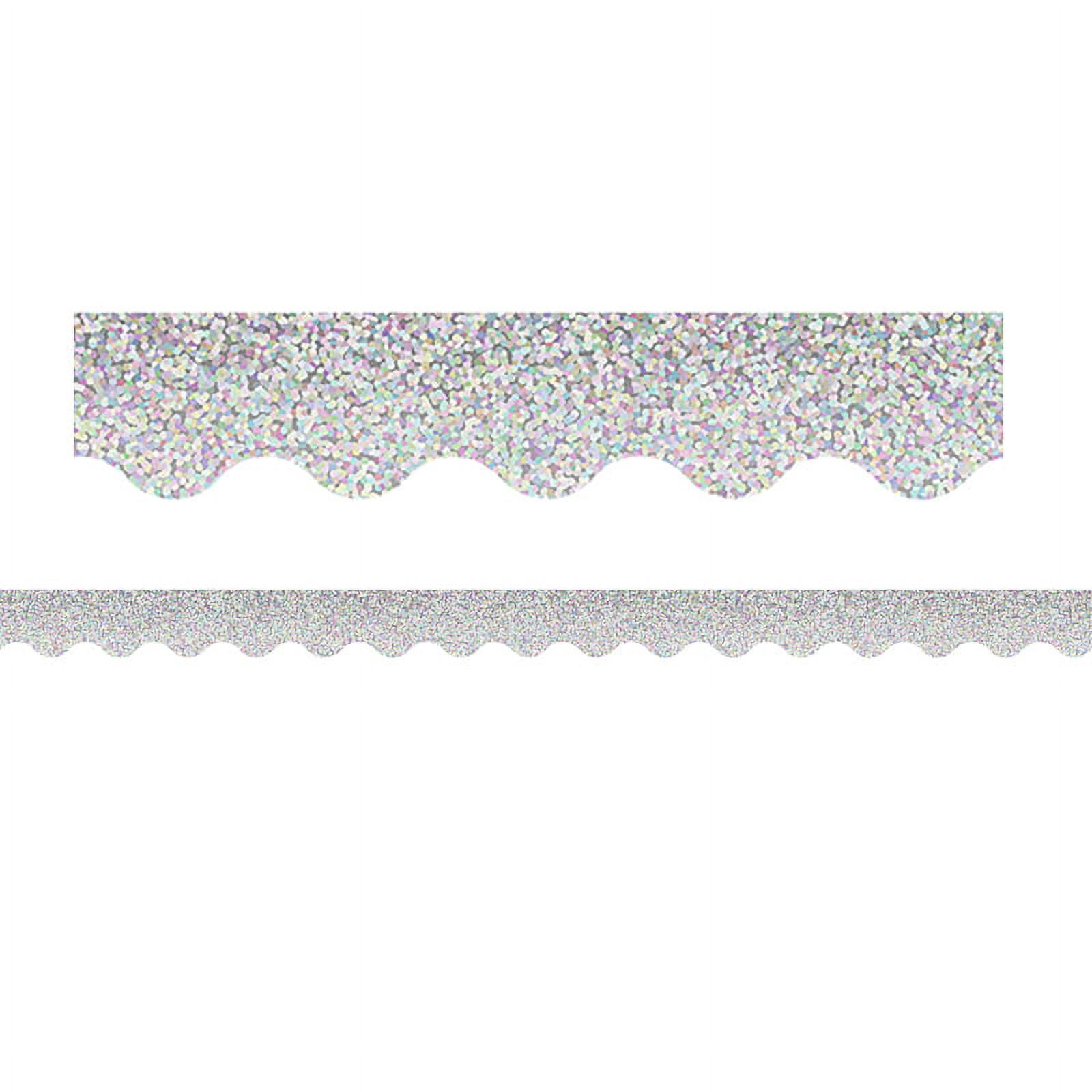 Silver Sparkle Scalloped Border Trim, 35 Feet | Bundle of 10 Packs ...