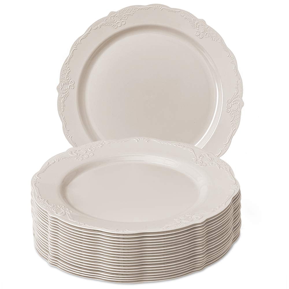 Silver Spoons DISPOSABLE DINNERWARE PLATES | Cream | 10 Salad Plates ...