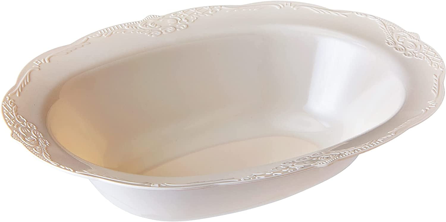 Silver Spoons Large Disposable Bowls for Parties - Plastic Serving Dish ...