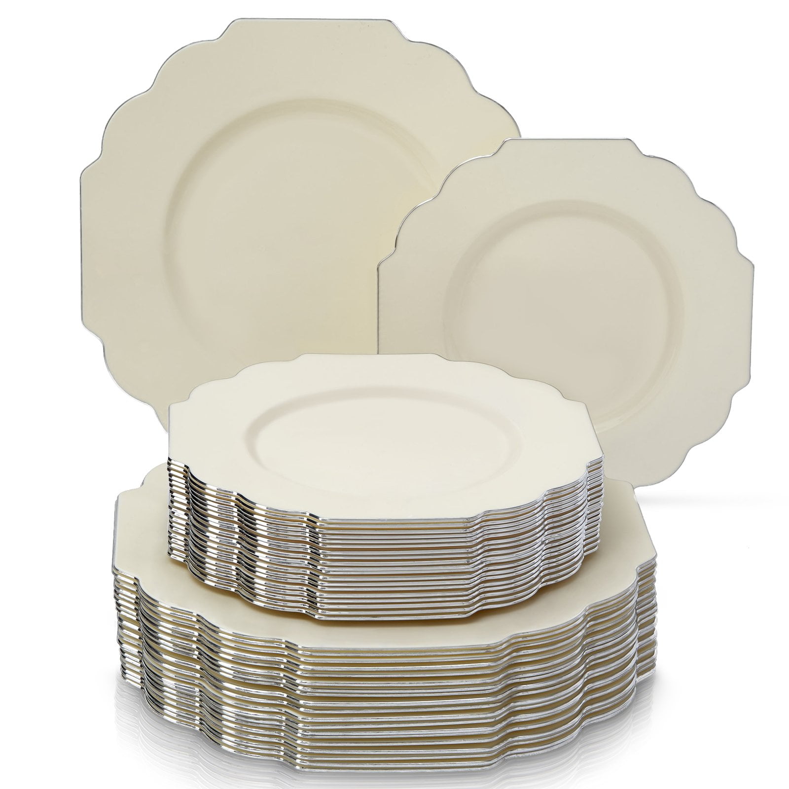 Silver Spoons Party Disposable SSF20 40 PC Set Dinner Side Plates ...