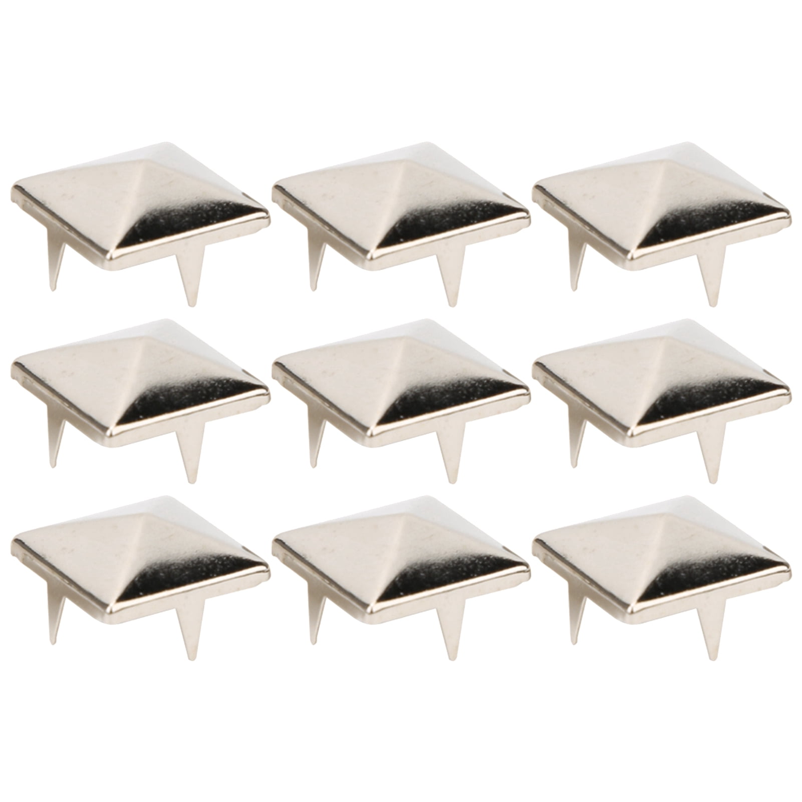 Silver Square Pyramid Punk Rivets, 100pcs 4 Claw Metal Studs for ...